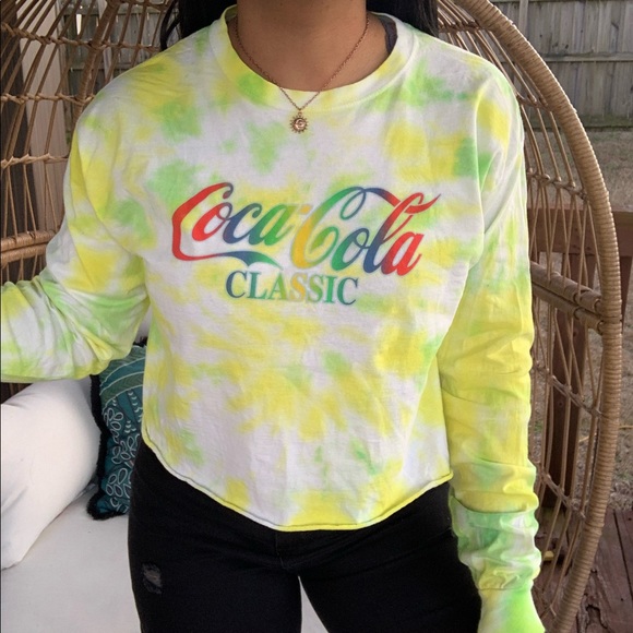 Coca Cola | Tops | Coca Cola Crop Top Custom Tie Dye Sz L | Poshmark